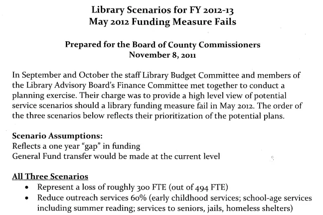 Library Funding Proposal | Multnomah County